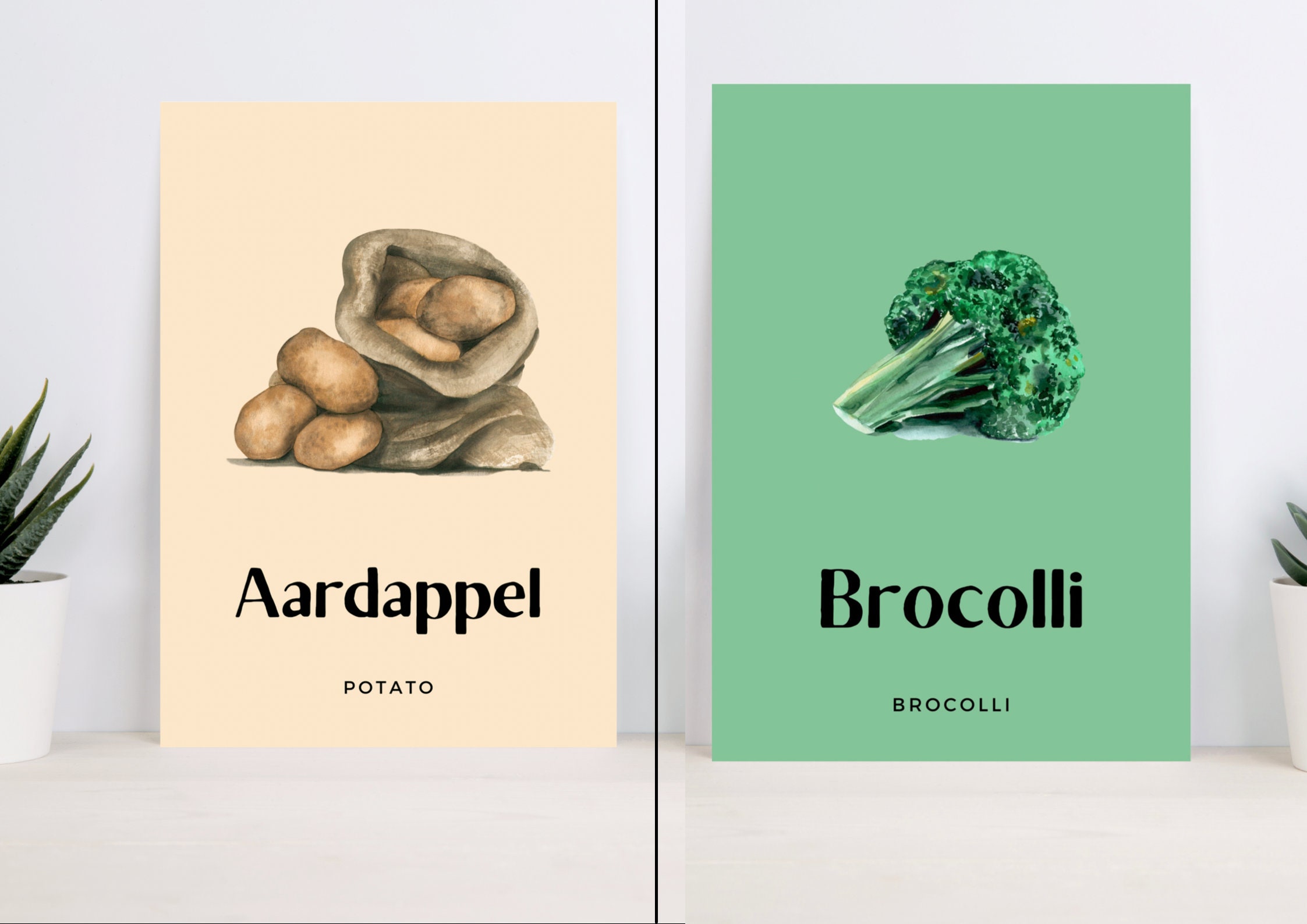 DUTCH Printable Montessori Flash Cards in Dutch With Vegetables ...