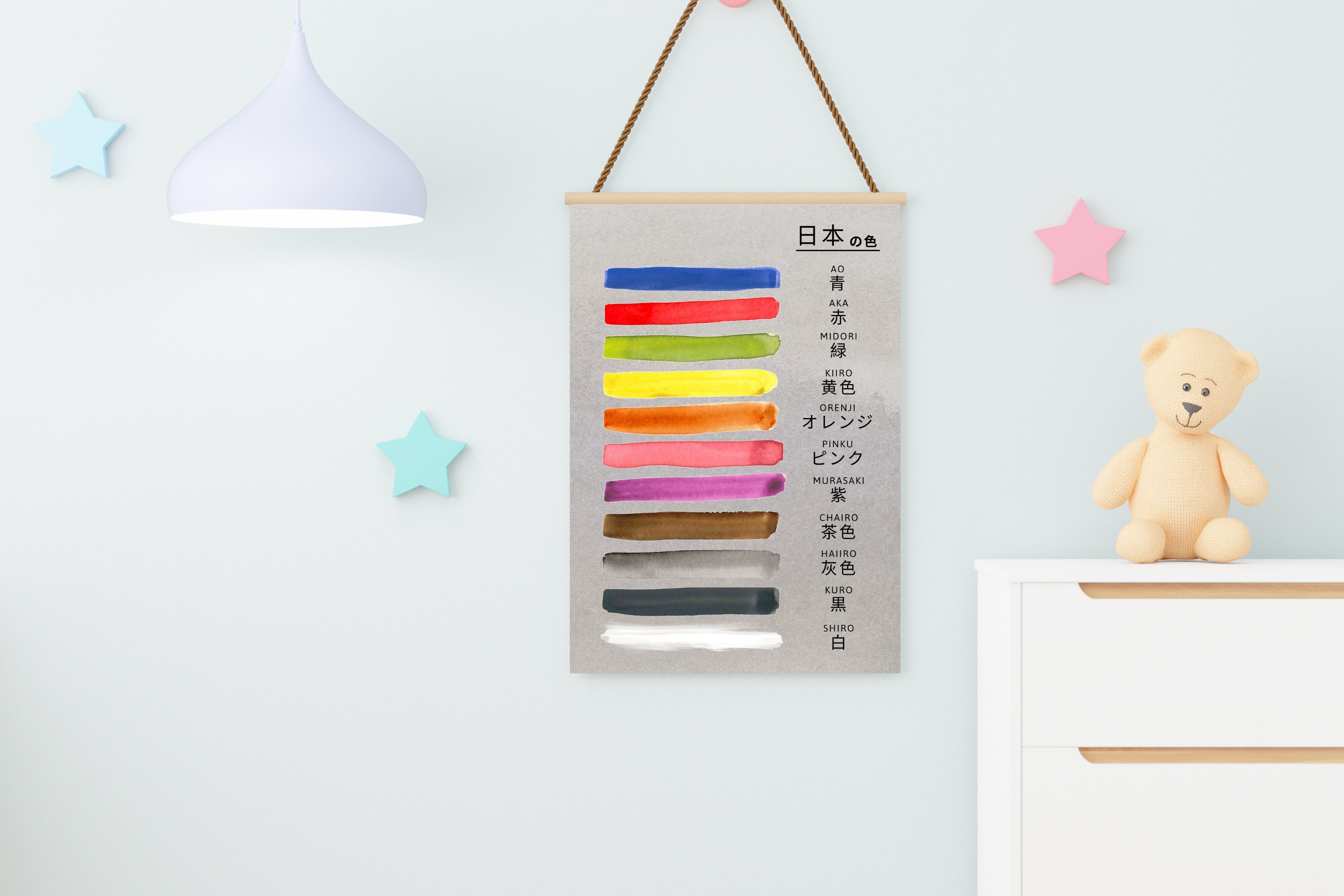 JAPANESE Colors Vocabulary Poster Language Learning Home Classroom ...