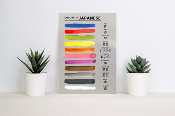 JAPANESE Colors Vocabulary Poster Language Learning Home - Etsy