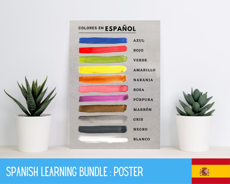 SPANISH Colors Learning Bundle Including Printable Montessori ...