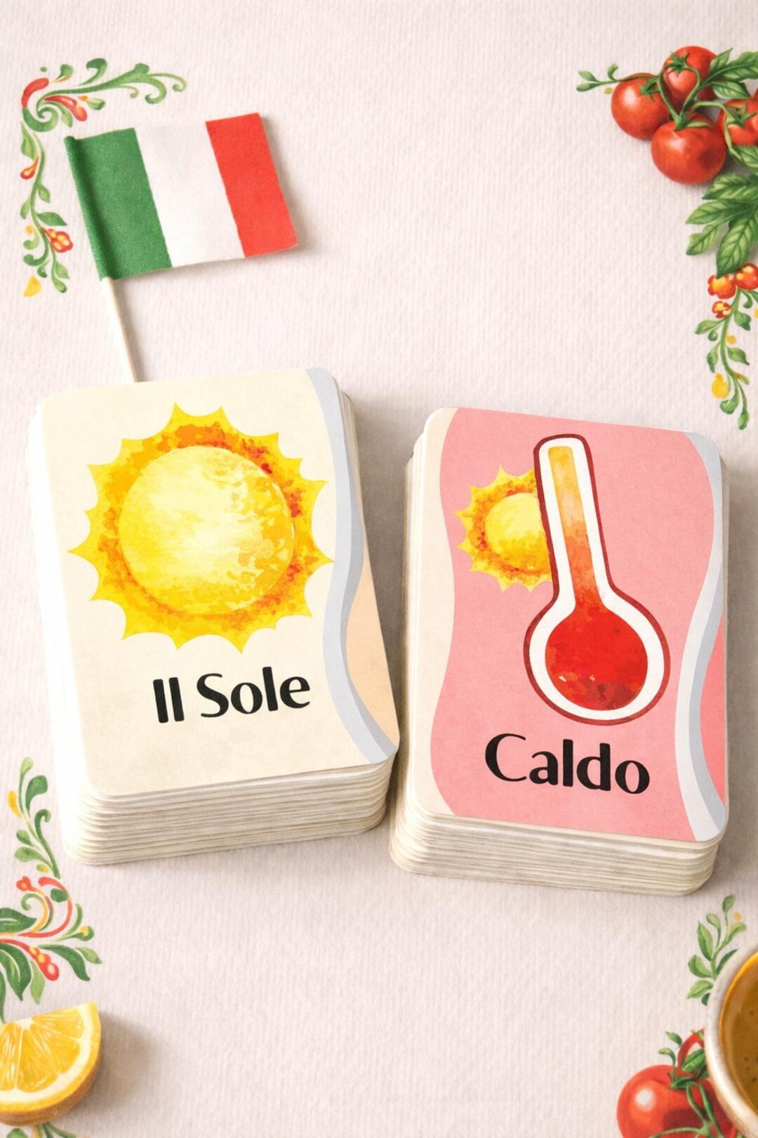 Italian Weather Flashcards Montessori Printable | Meteo Vocabulary ...