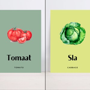 DUTCH Printable Montessori Flash Cards in Dutch With Vegetables ...