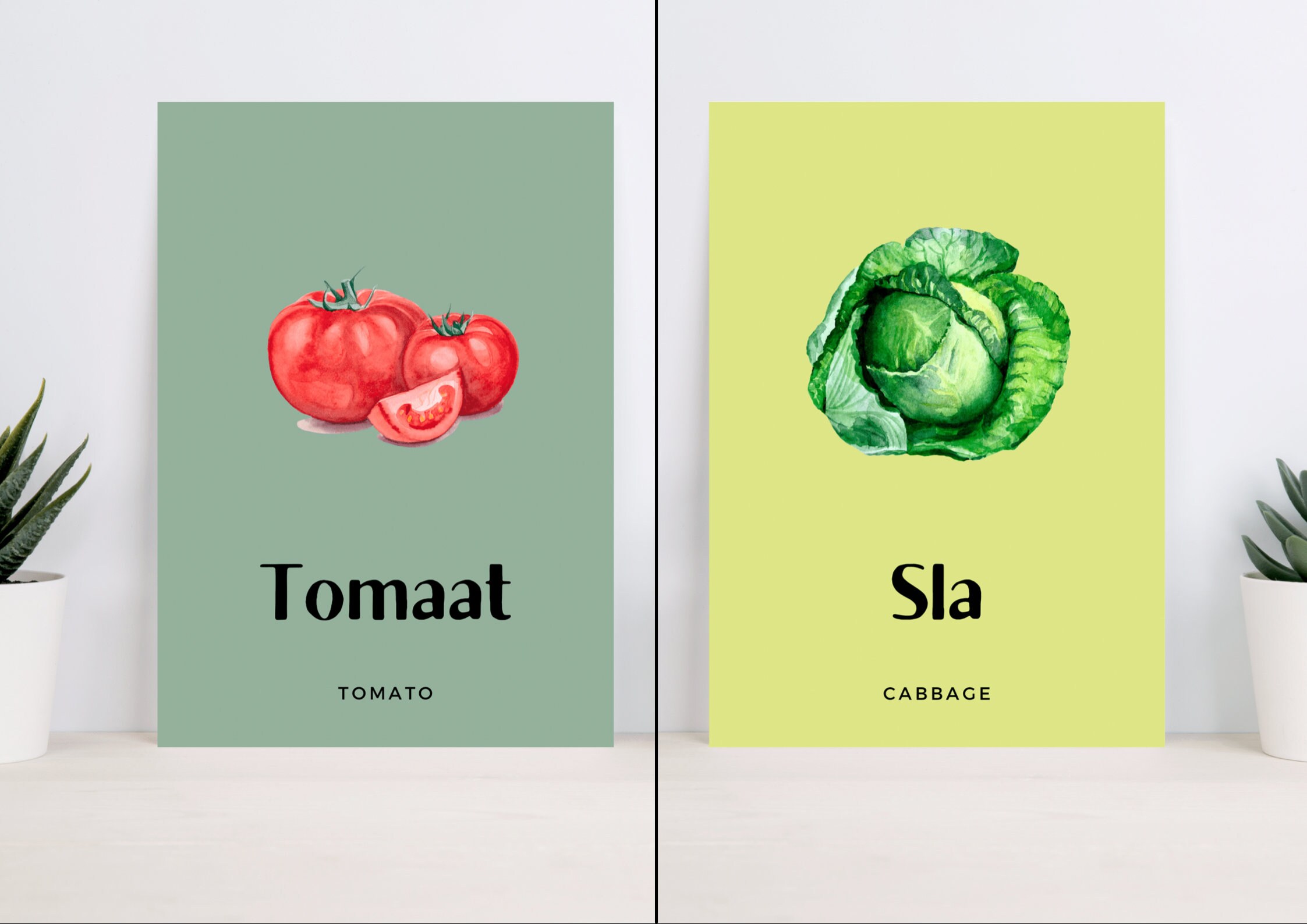 DUTCH Printable Montessori Flash Cards in Dutch With Vegetables ...