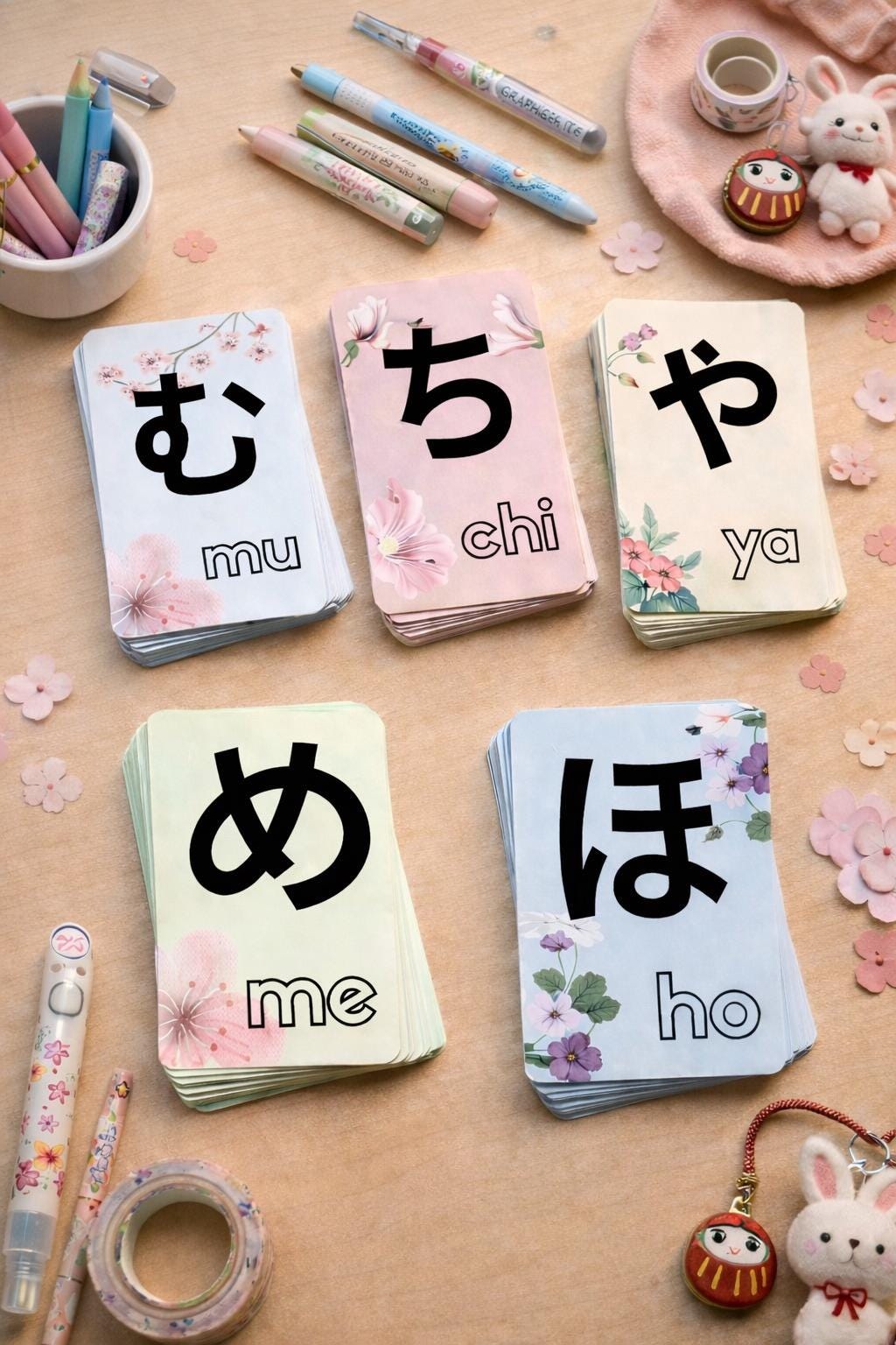 Japanese Hiragana Alphabet Flashcards | Learn Japanese for Beginners ...