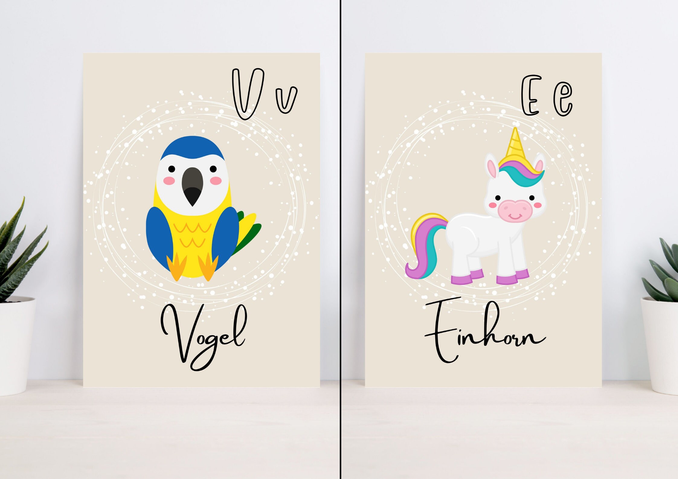 German Alphabet Animal Flashcards for Educational Language Learning ...