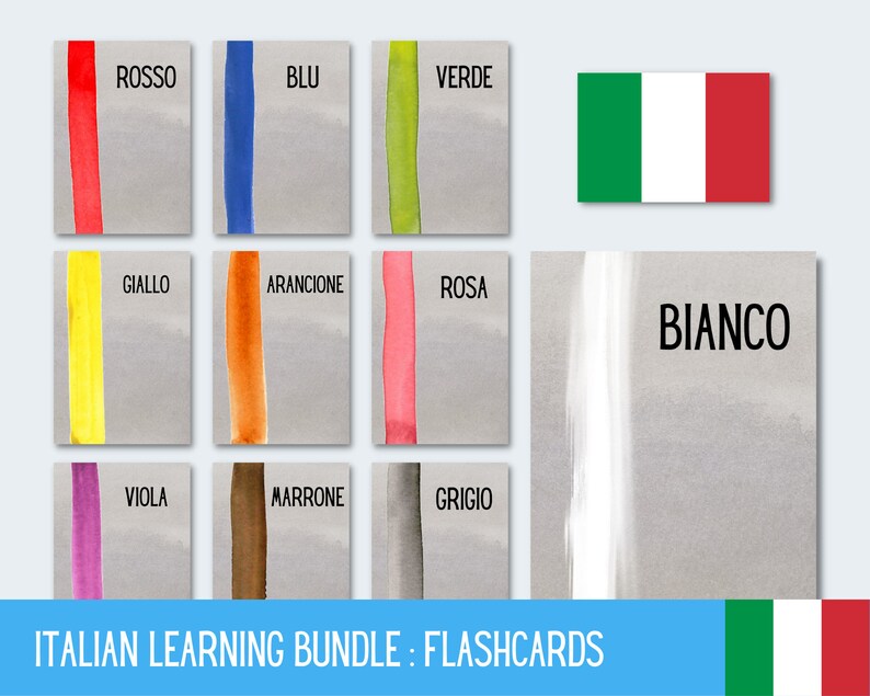 ITALIAN | Colors Learning Bundle Including Printable Montessori ...