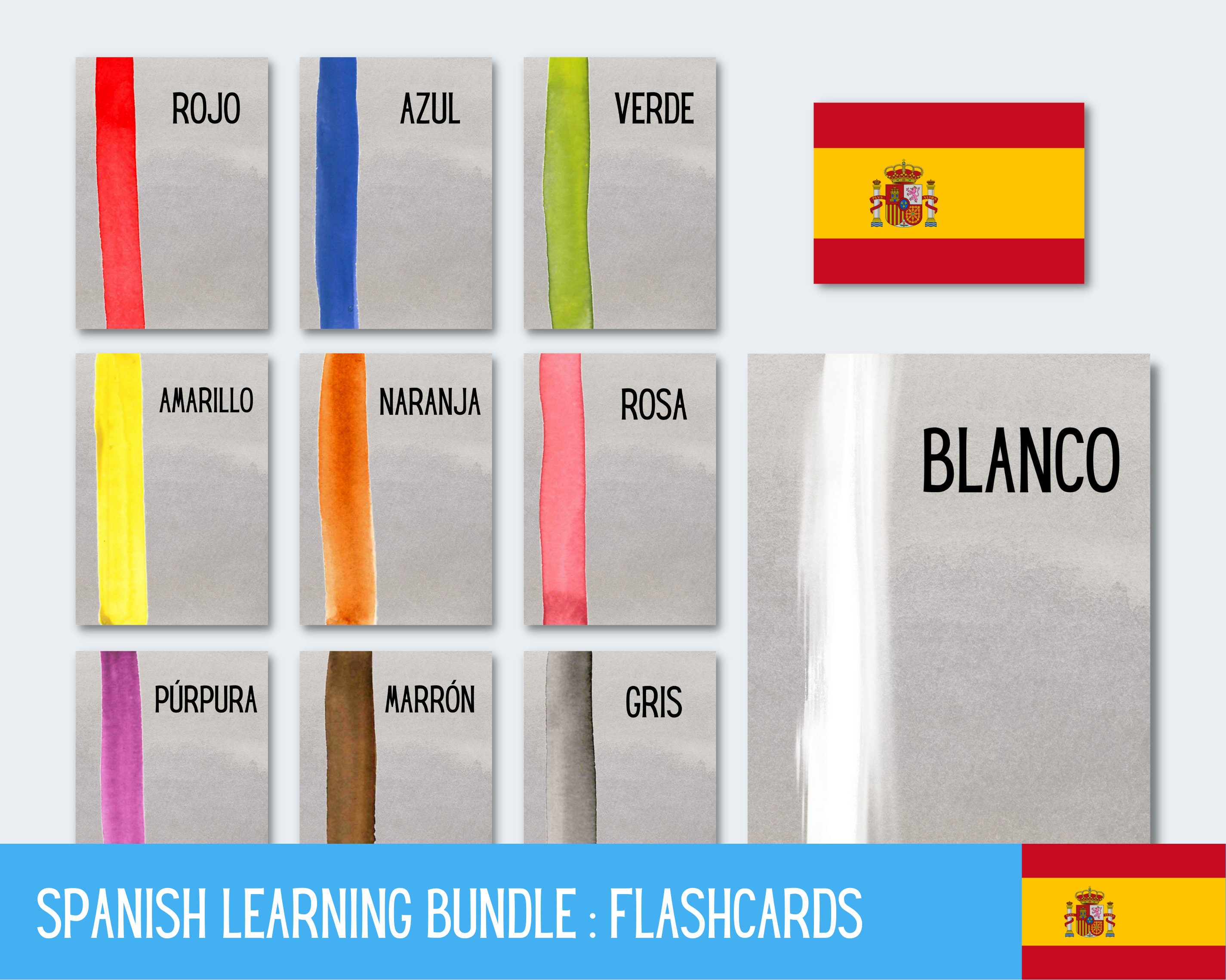 SPANISH Colors Learning Bundle Including Printable Montessori ...