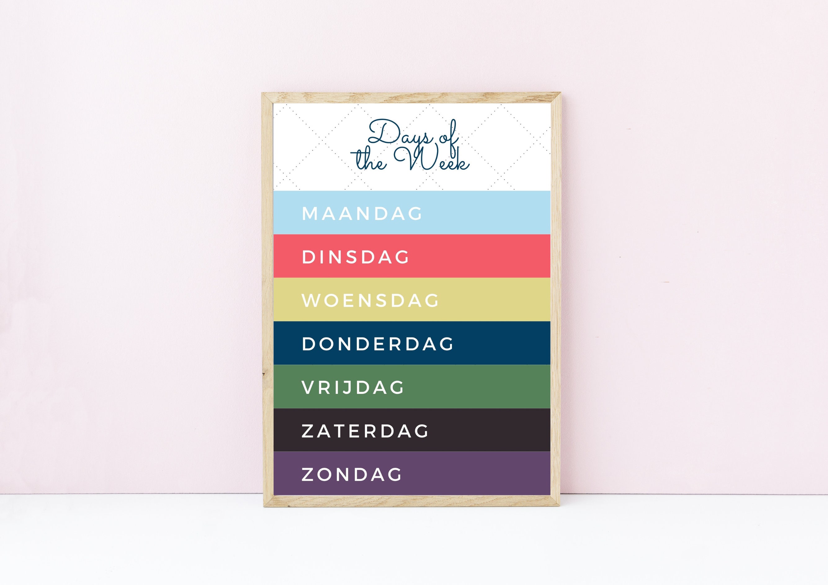 DUTCH Days of the Week Vocabulary Poster Language Learning Home ...