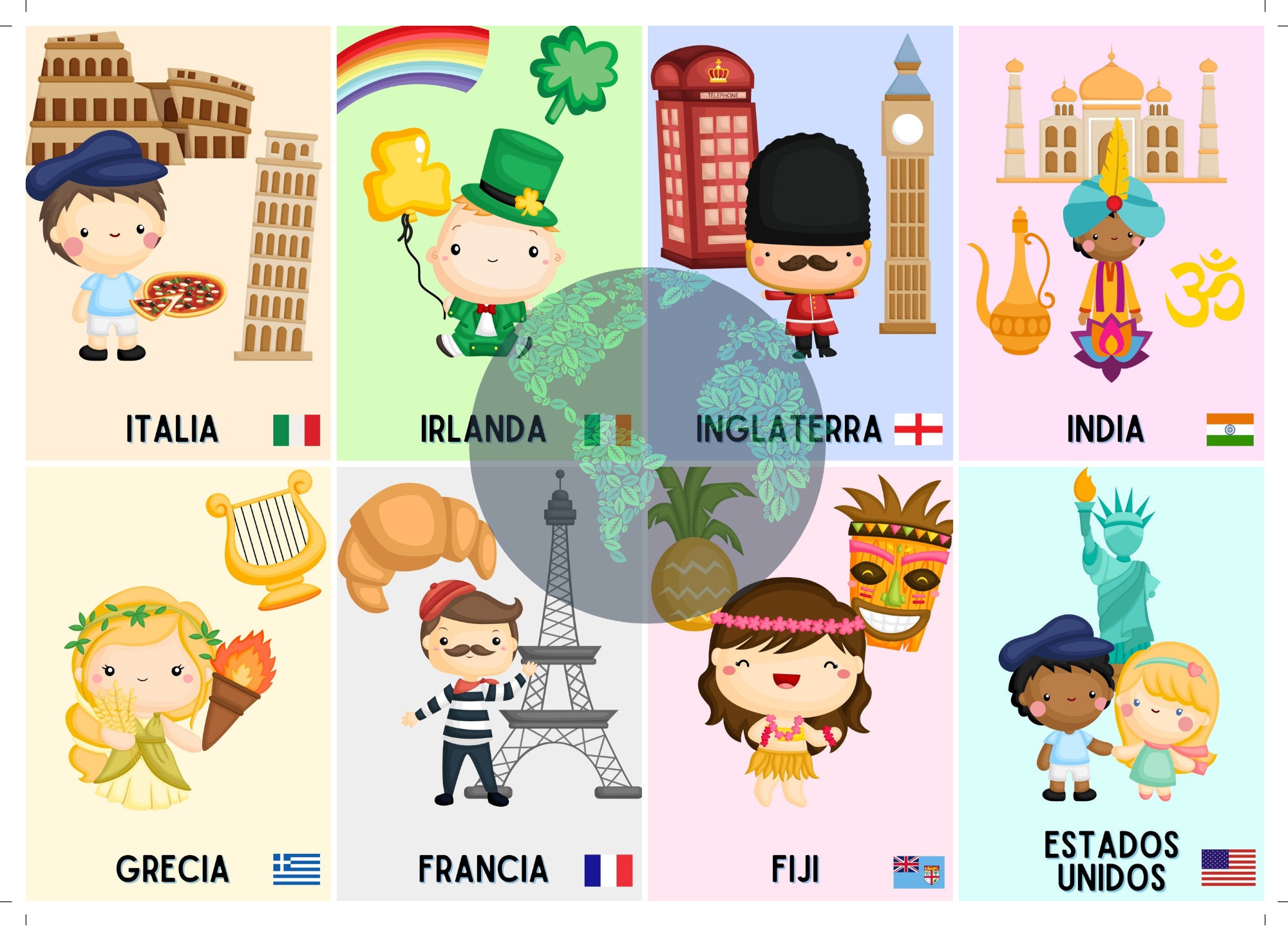 SPANISH | Printable Geography Montessori Flashcards for Language ...