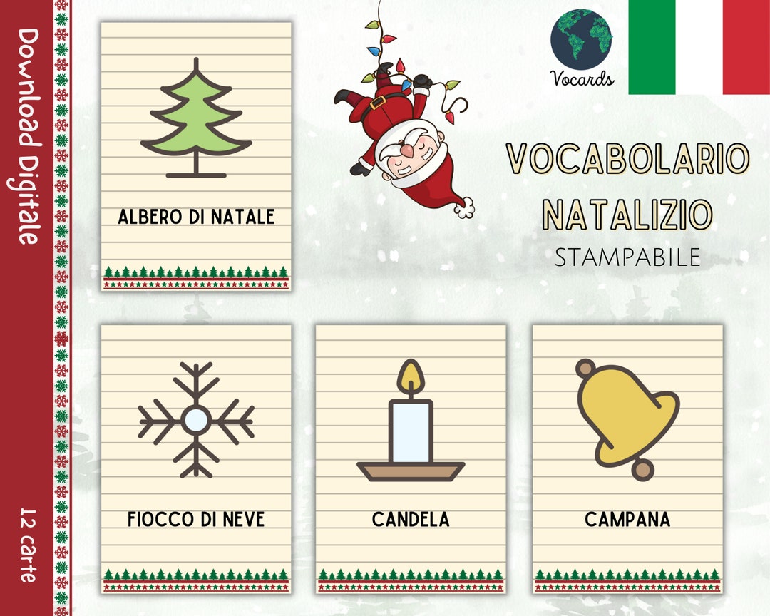 ITALIAN ITALIANO Vocabulary Christmas Vocabolario Natale Learning ...