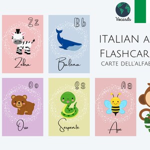 ITALIAANS | Alfabet ABC Dieren Flashcards | Montessori-flitskaarten ...