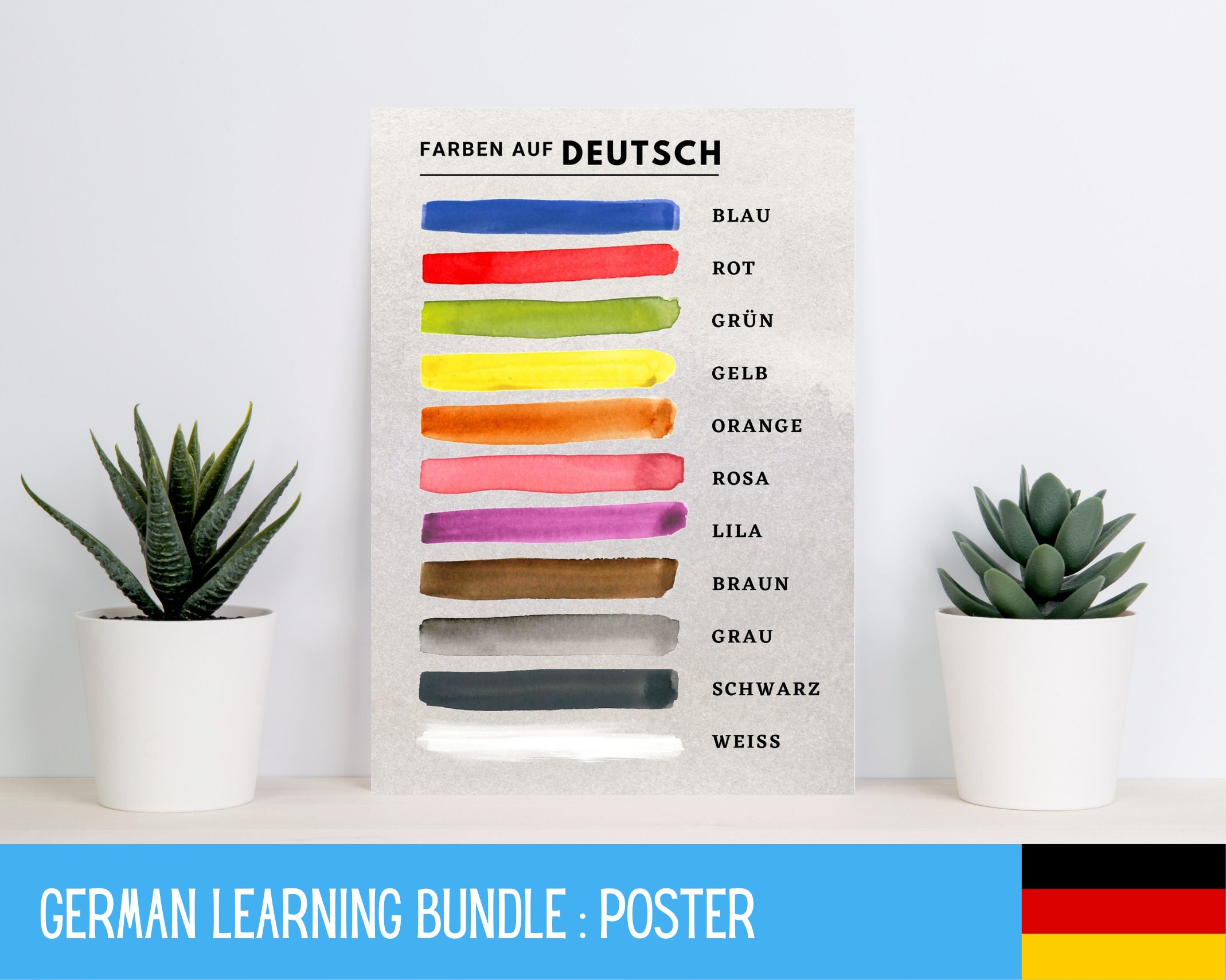 GERMAN Colors Learning Bundle Including Printable Montessori Flashcards ...