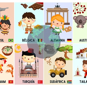 SPANISH | Printable Geography Montessori Flashcards for Language ...
