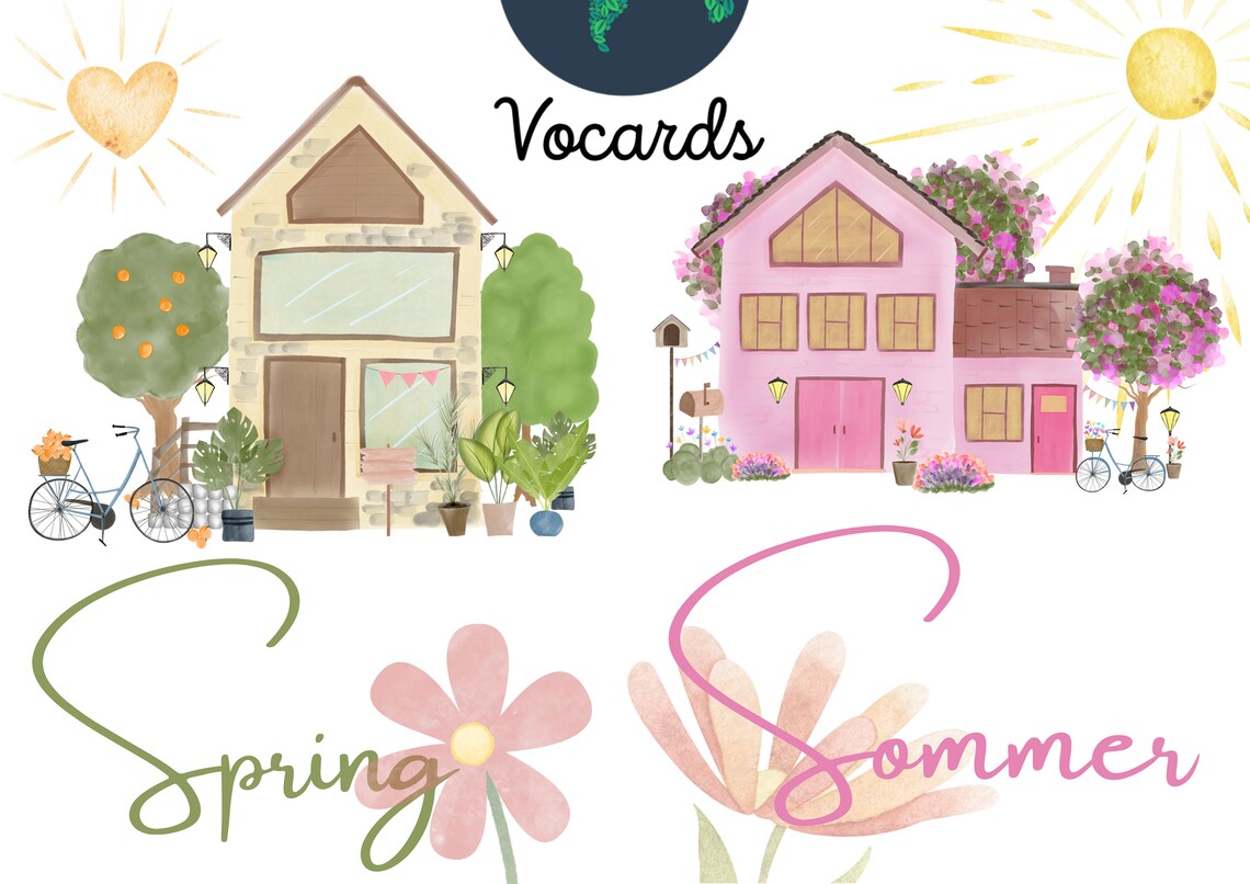 English Vocabulary Cards Seasons Flashcards Printable Educational ...