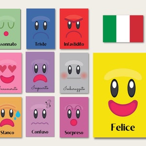 ITALIAANS | Emoties En Gevoelens Flashcards | Montessori Taal Flash ...