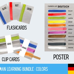 GERMAN Colors Learning Bundle Including Printable Montessori Flashcards ...