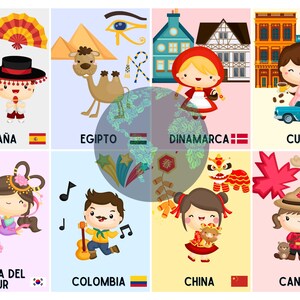 SPANISH | Printable Geography Montessori Flashcards for Language ...