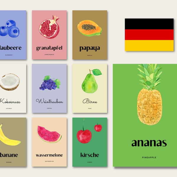 German Flash Cards Printable - Etsy