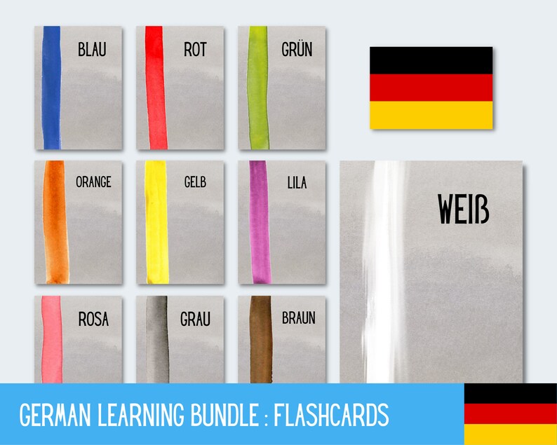 GERMAN Colors Learning Bundle Including Printable Montessori Flashcards ...