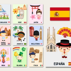 SPANISH | Printable Geography Montessori Flashcards for Language ...