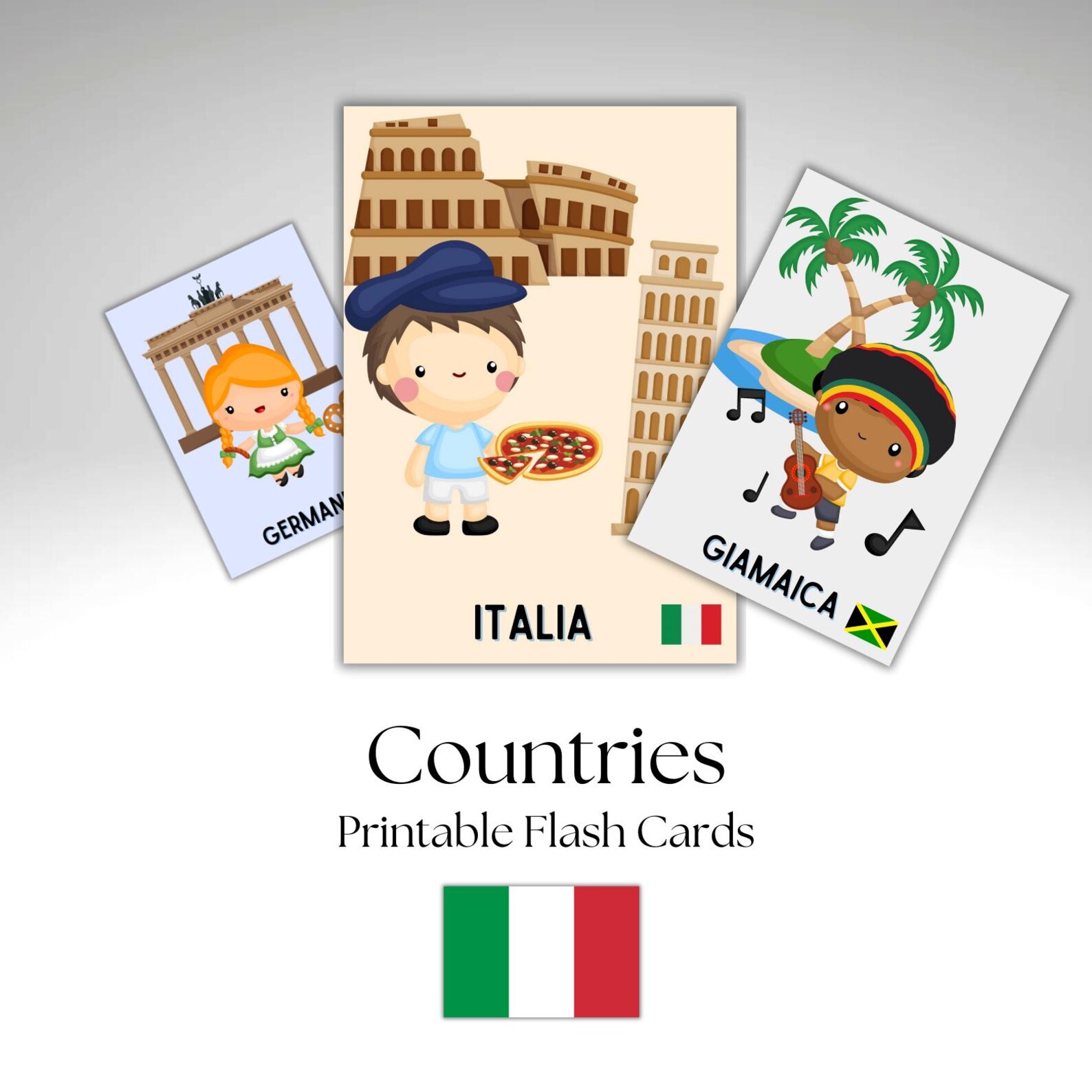 ITALIAN | Learn Country Names With Flashcards and Printable Montessori ...