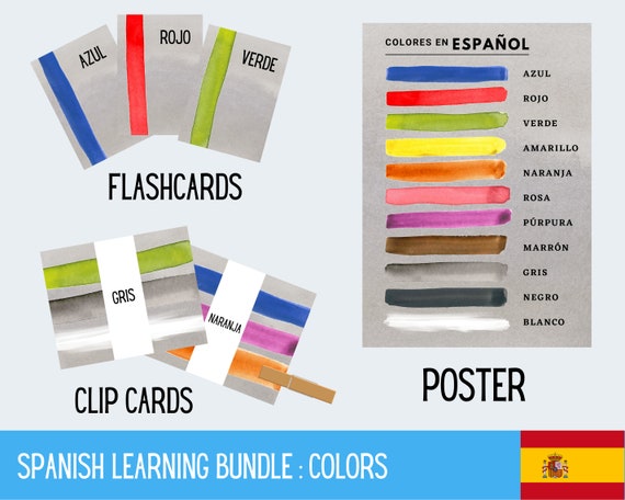 SPANISH Colors Learning Bundle Including Printable - Etsy