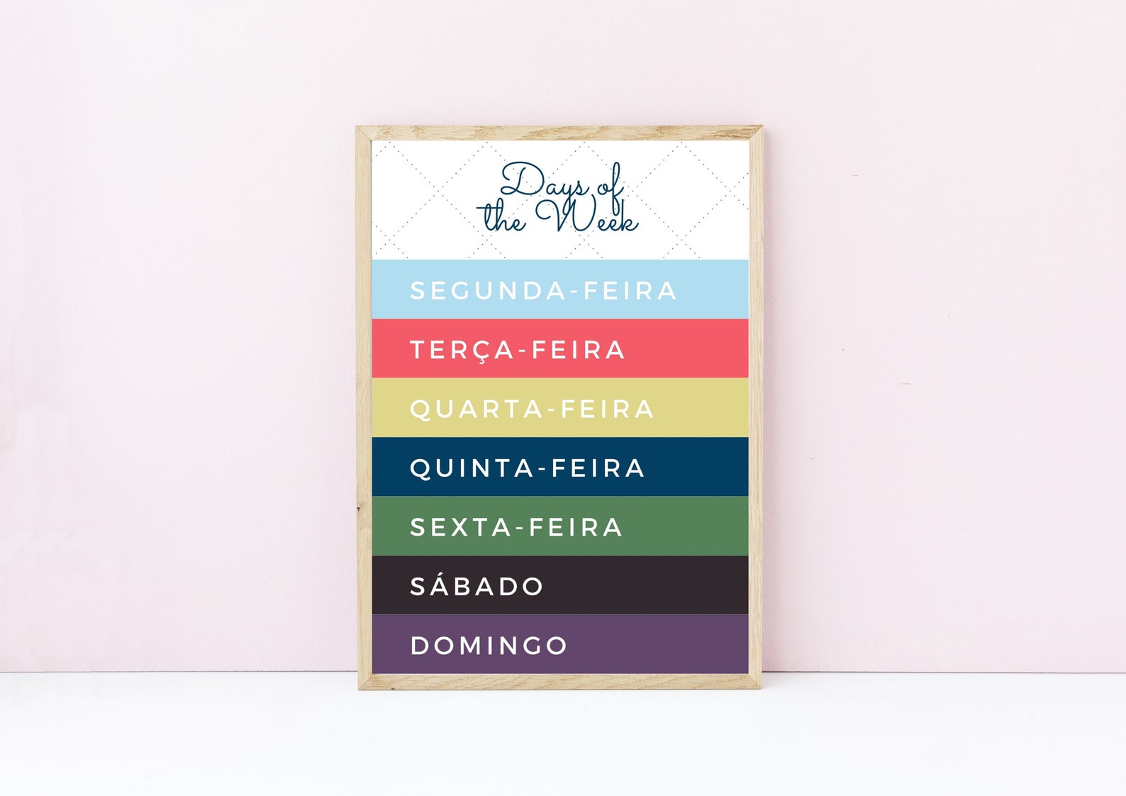 PORTUGUESE | Days of the Week Vocabulary Poster Language Learning Home ...