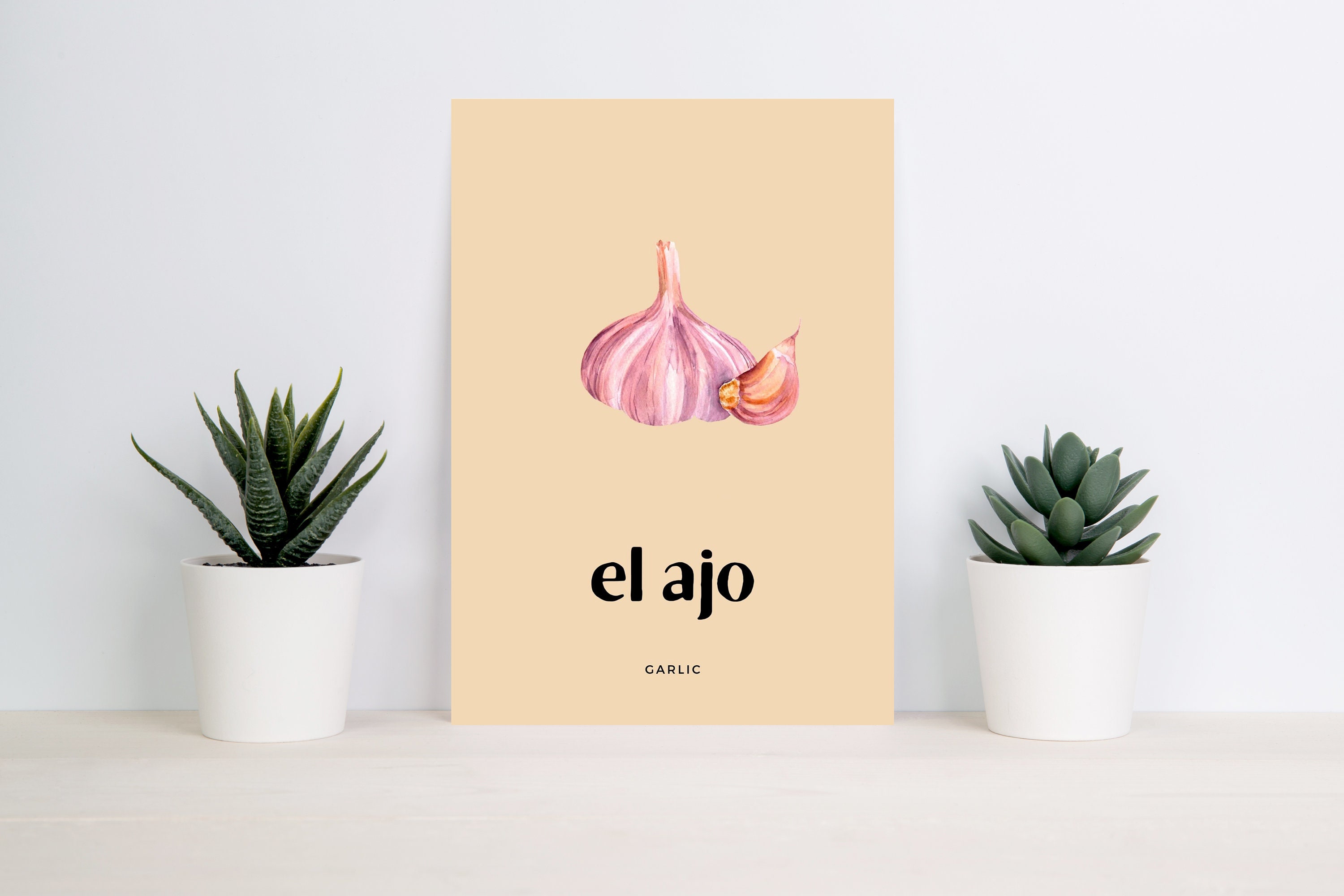 SPANISH Vegetables Flashcards Digital Montessori Flash Cards Printable ...