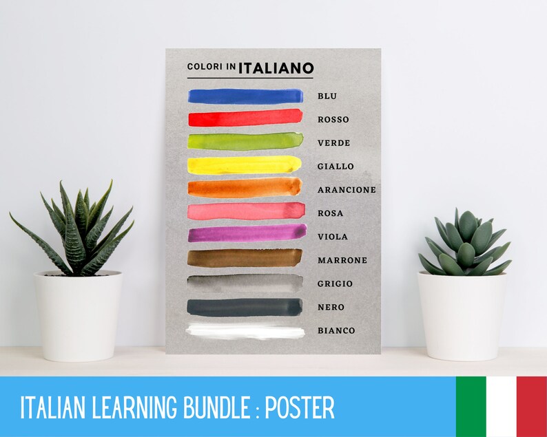 ITALIAN Colors Learning Bundle Including Printable Montessori ...