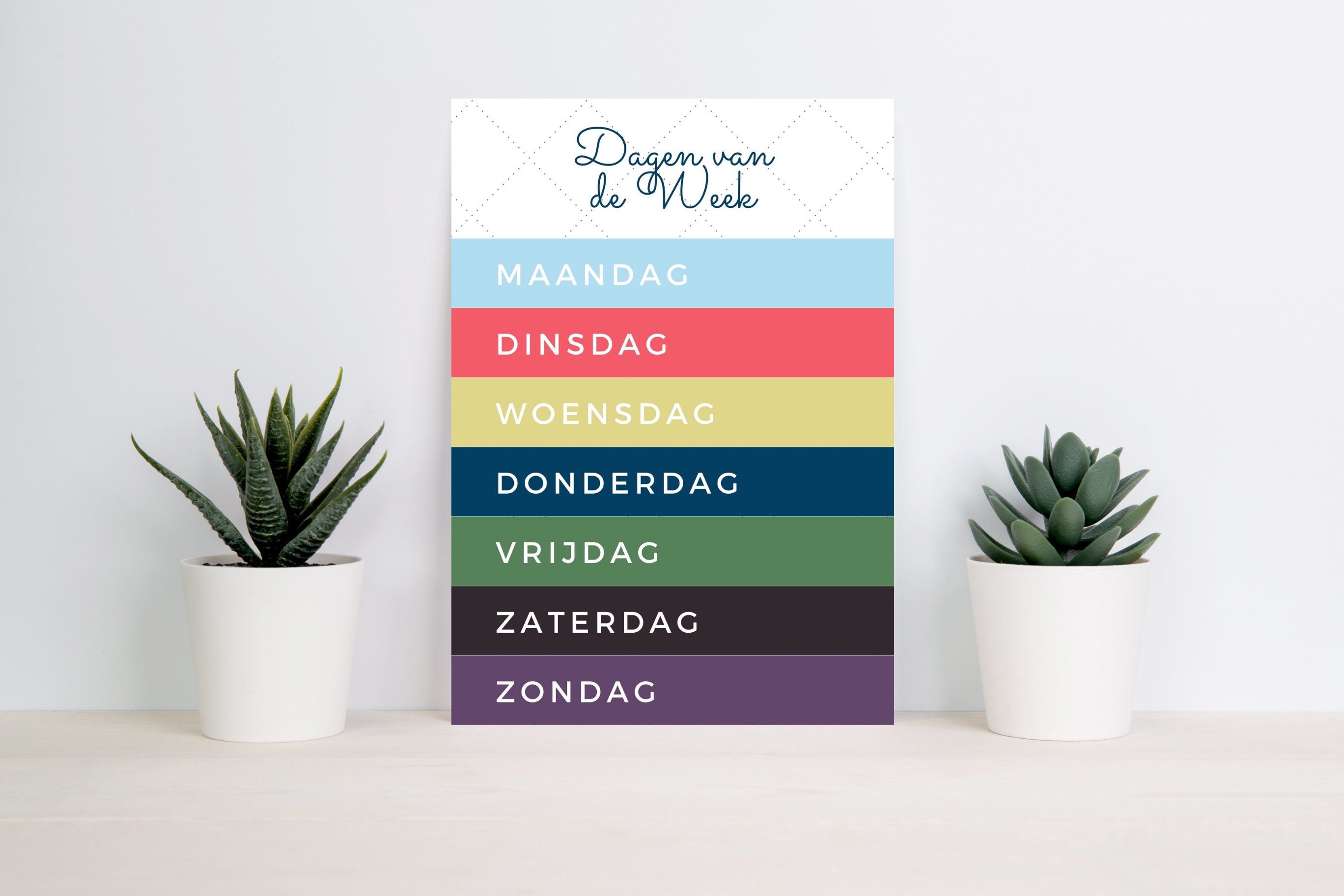 DUTCH Days of the Week Vocabulary Poster Language Learning Home ...