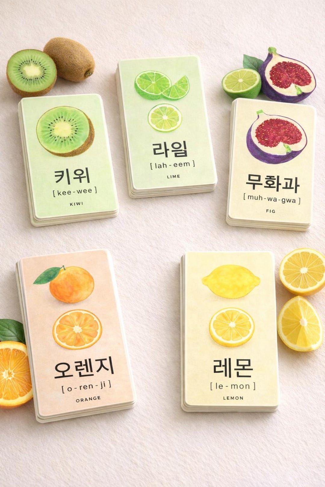 Korean Fruits Flashcards | Bilingual Learning, Homeschool Printable ...
