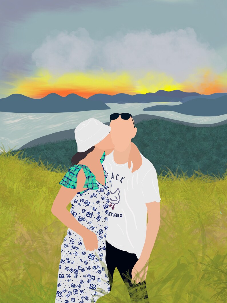 Custom Faceless Portrait Illustration Faceless Digital Art - Etsy