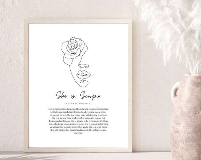Scorpio Printable, Astrology Download, Astrology Print, Digital Print ...