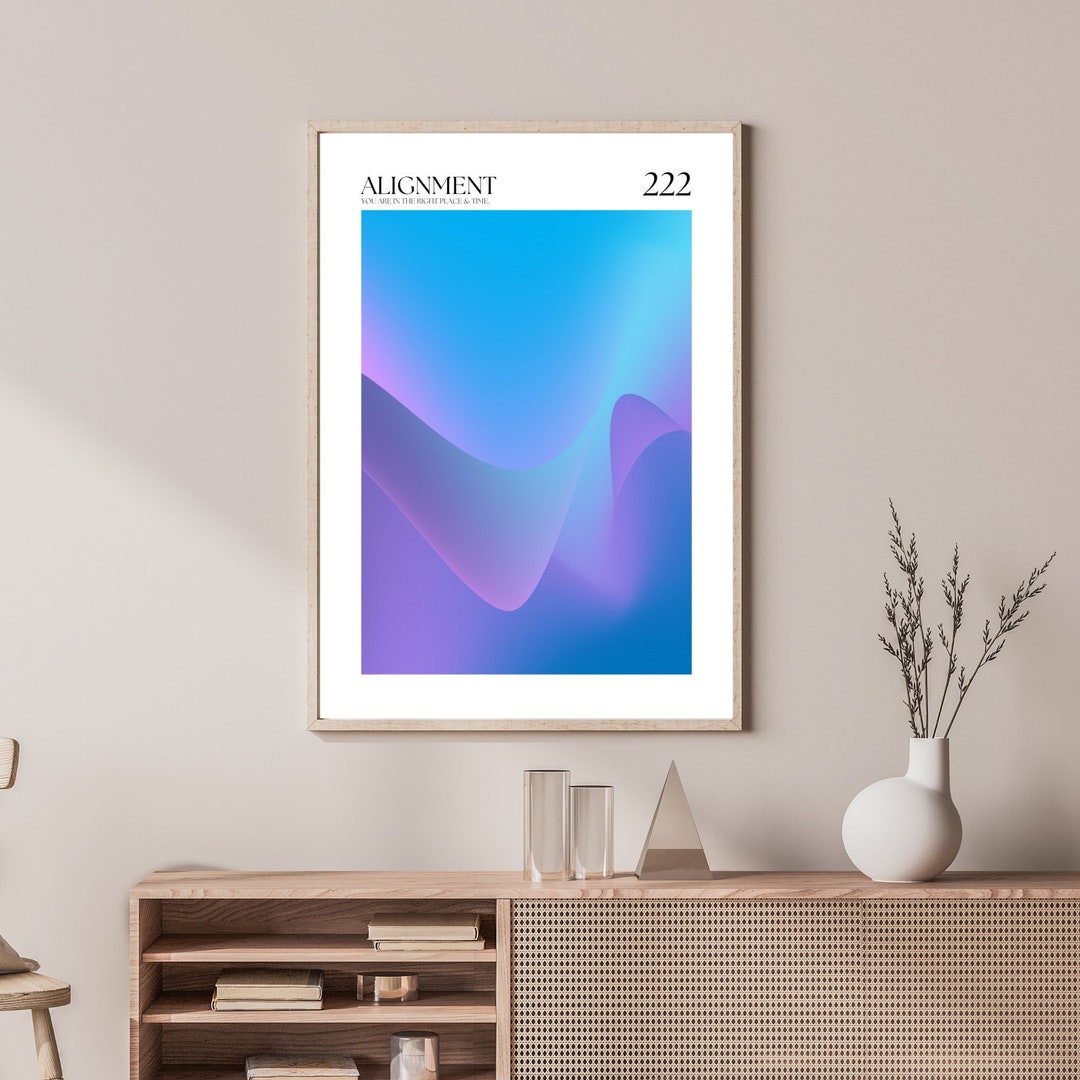 Alignment Art Print Angel Numbers Wall Print Spiritual Poster Gradient ...