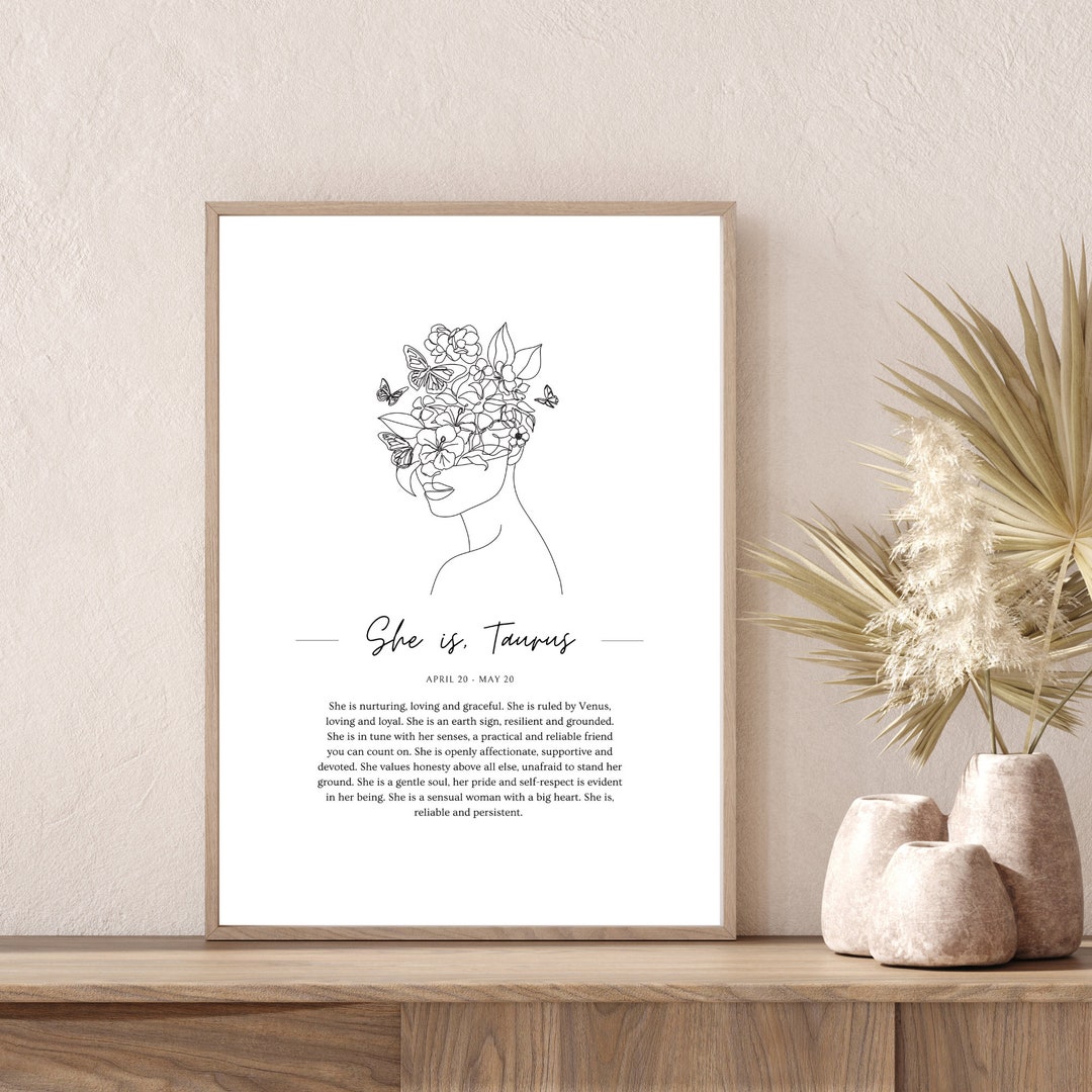 Taurus Print, Astrology Download, Astrology Print, Digital Print, Star ...