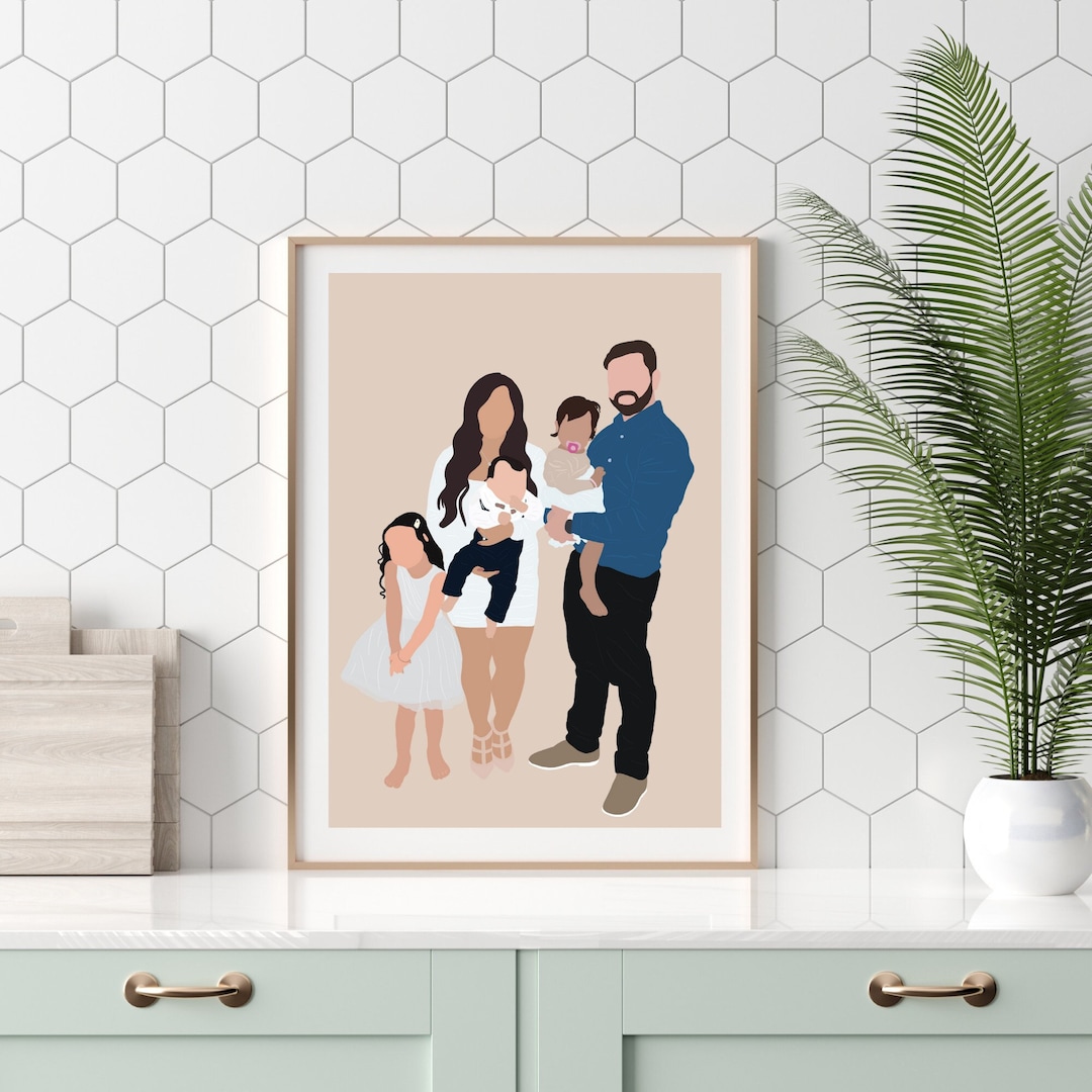 Custom Faceless Portrait Illustration, Faceless Digital Art, Printable ...