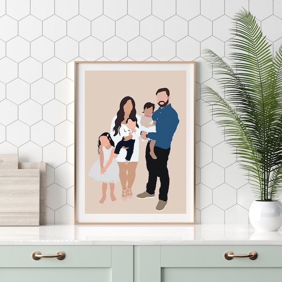 Custom Faceless Portrait Illustration Faceless Digital Art | Etsy