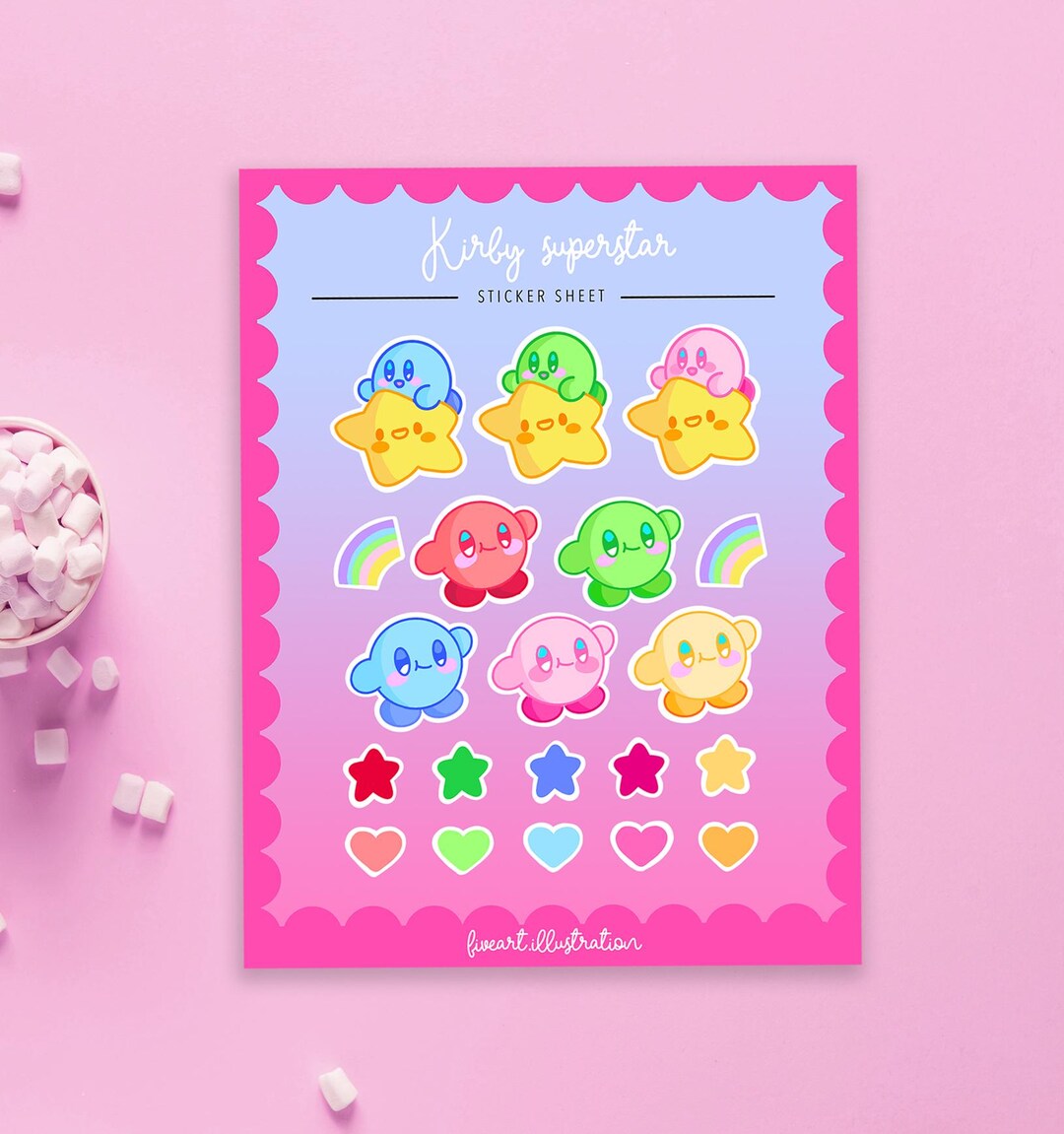 Happy KIRBY STICKER Sheet / Kawaii Kirby Journal Sticker/ Kirby ...