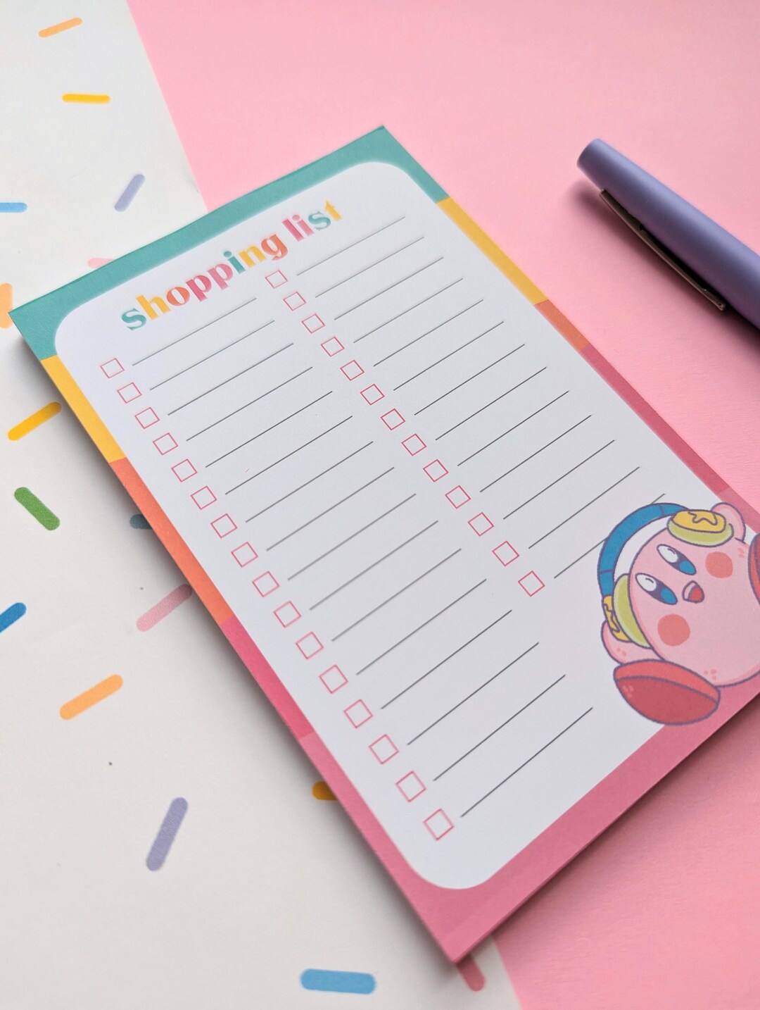 KIRBY SHOPPING LIST/ Kawaii Notes / Kirby Notepad / 3.5 X 4 Inches - Etsy