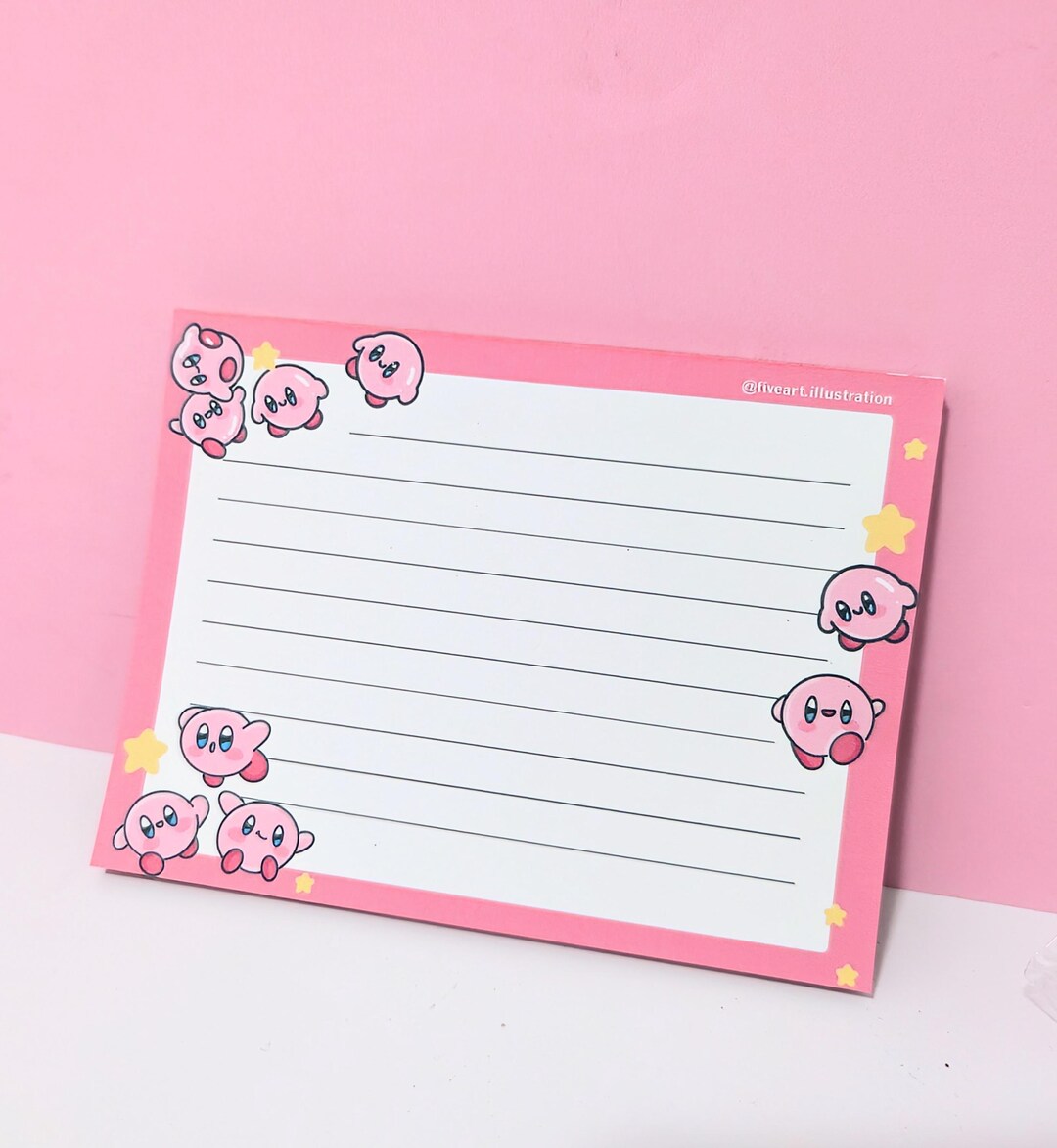 KIRBY NOTEPAD/ Kawaii Notes /pad Memo - Etsy