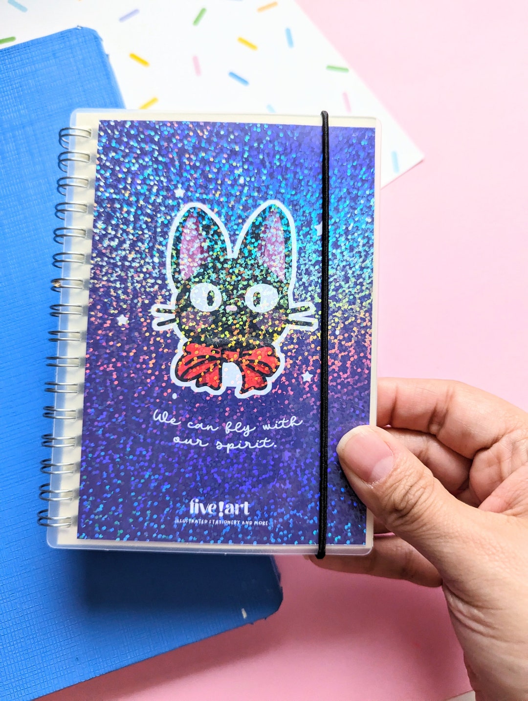 STUDIO GHIBLI JIJI Notebook Holographic Cover, Spiral Notebook To-do ...