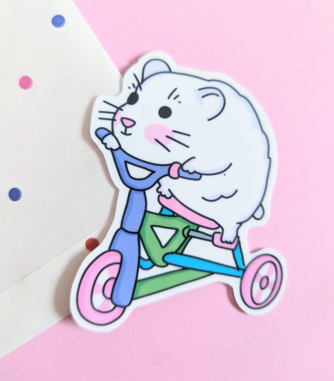 CUTE HAMSTER STICKER / Hamster in a Bike Sticker - Etsy