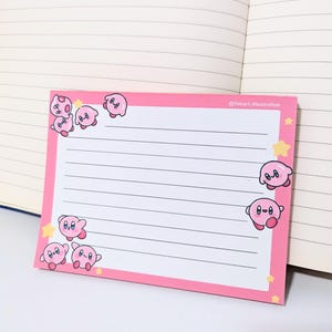 KIRBY NOTEPAD/ Kawaii Notes /pad Memo - Etsy