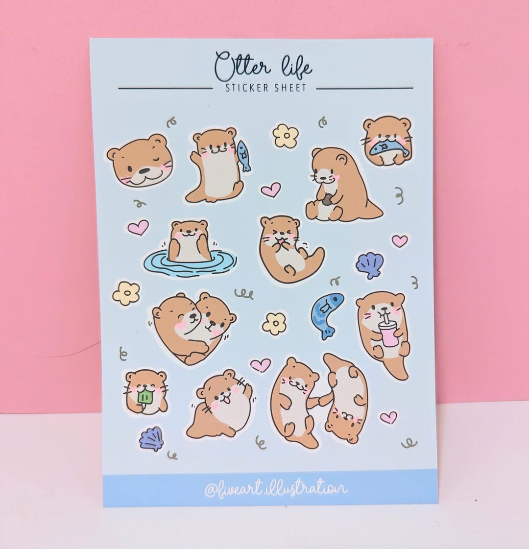 OTTER Life STICKER Sheet / Otter Journal Sticker/ Cute Otter Stickers ...