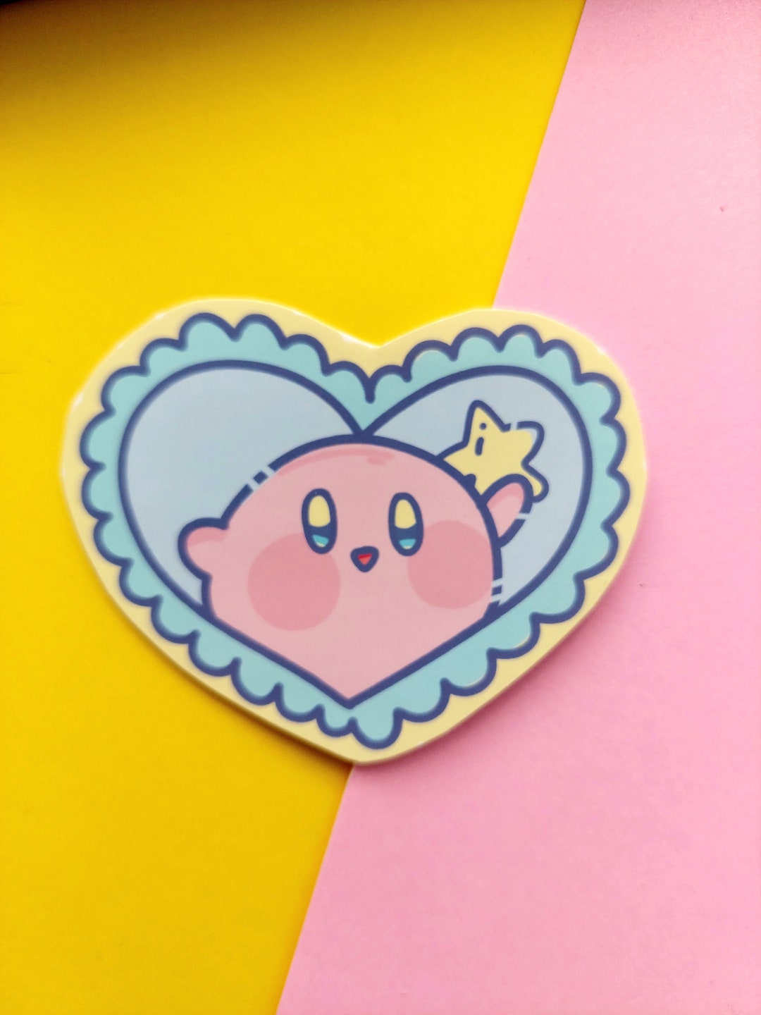 KIRBY LOVE STICKER Kirby Heart / Kirby Gamer Sticker - Etsy