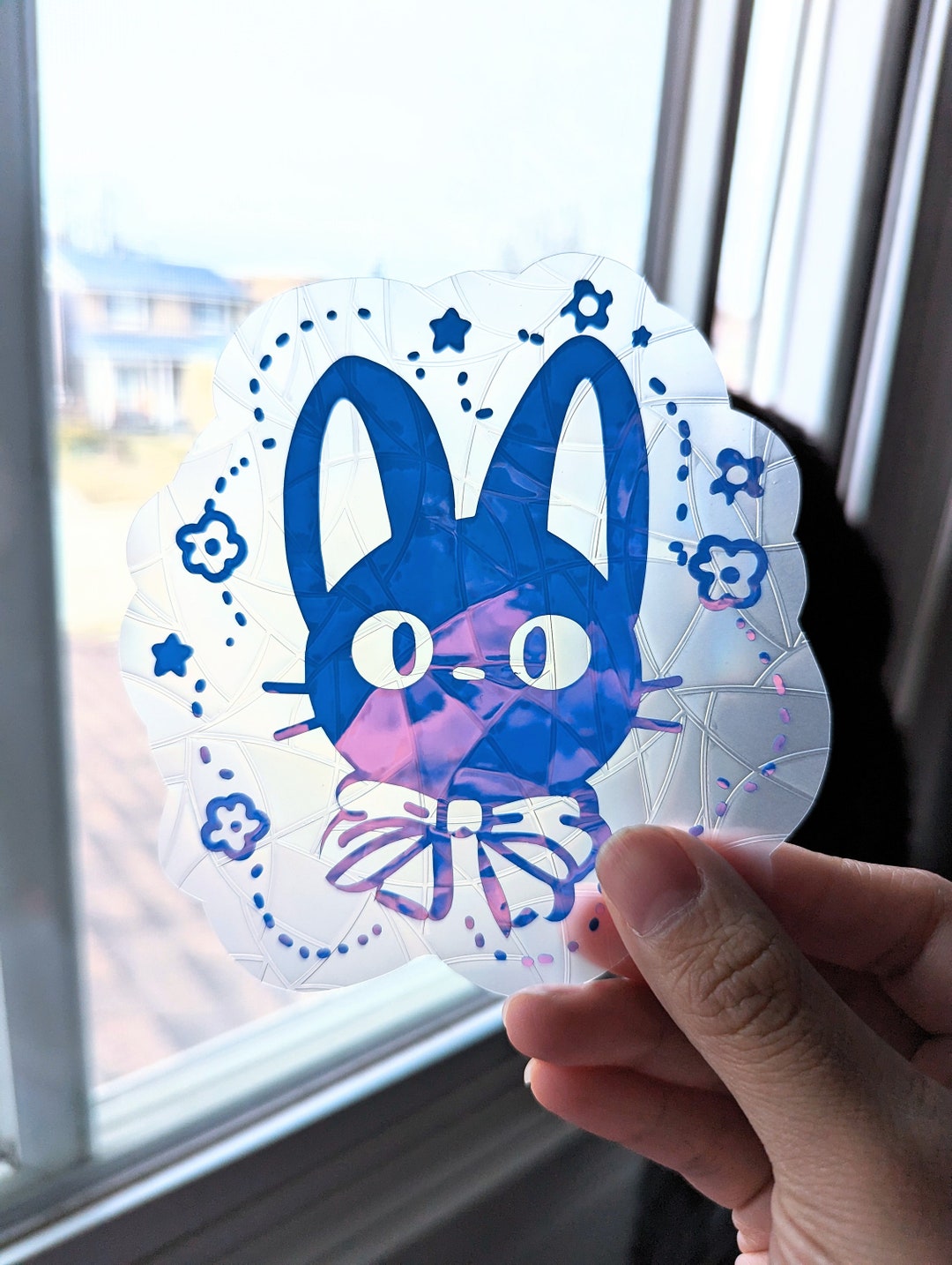 JIJI CAT Rainbow Sun Catcher, Sticker, Ghibli Cat Sticker, Rainbow ...