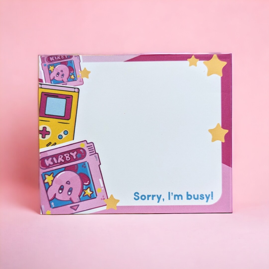 Nintendo KIRBY GAMEBOY Cart NOTEPAD/ Kawaii Notes /pad Memo/ Gaming ...
