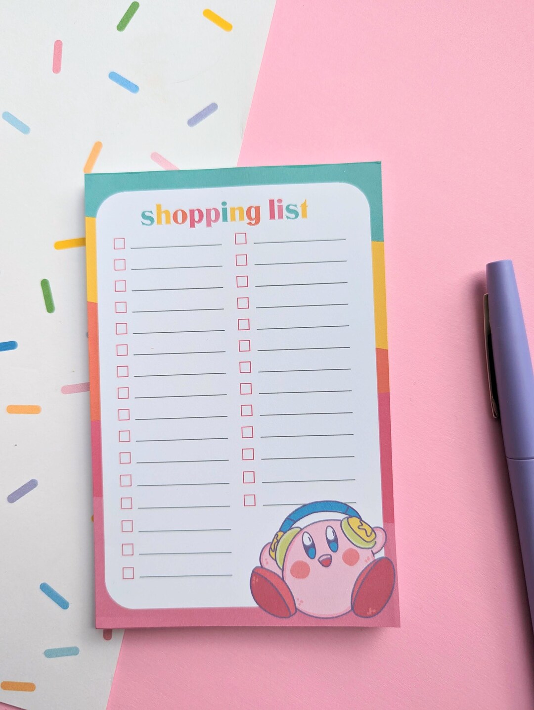 KIRBY SHOPPING LIST/ Kawaii Notes / Kirby Notepad / 3.5 X 4 Inches - Etsy