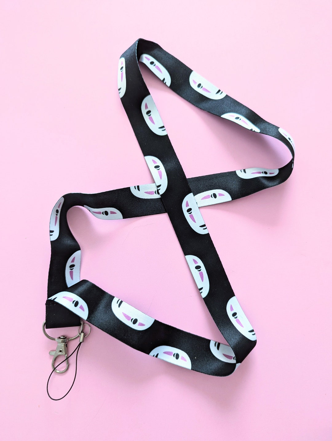 No Face KEYCHAIN LANYARD Kawaii Lanyard Keychain, No Face Lanyard, - Etsy
