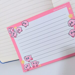 KIRBY NOTEPAD/ Kawaii Notes /pad Memo - Etsy